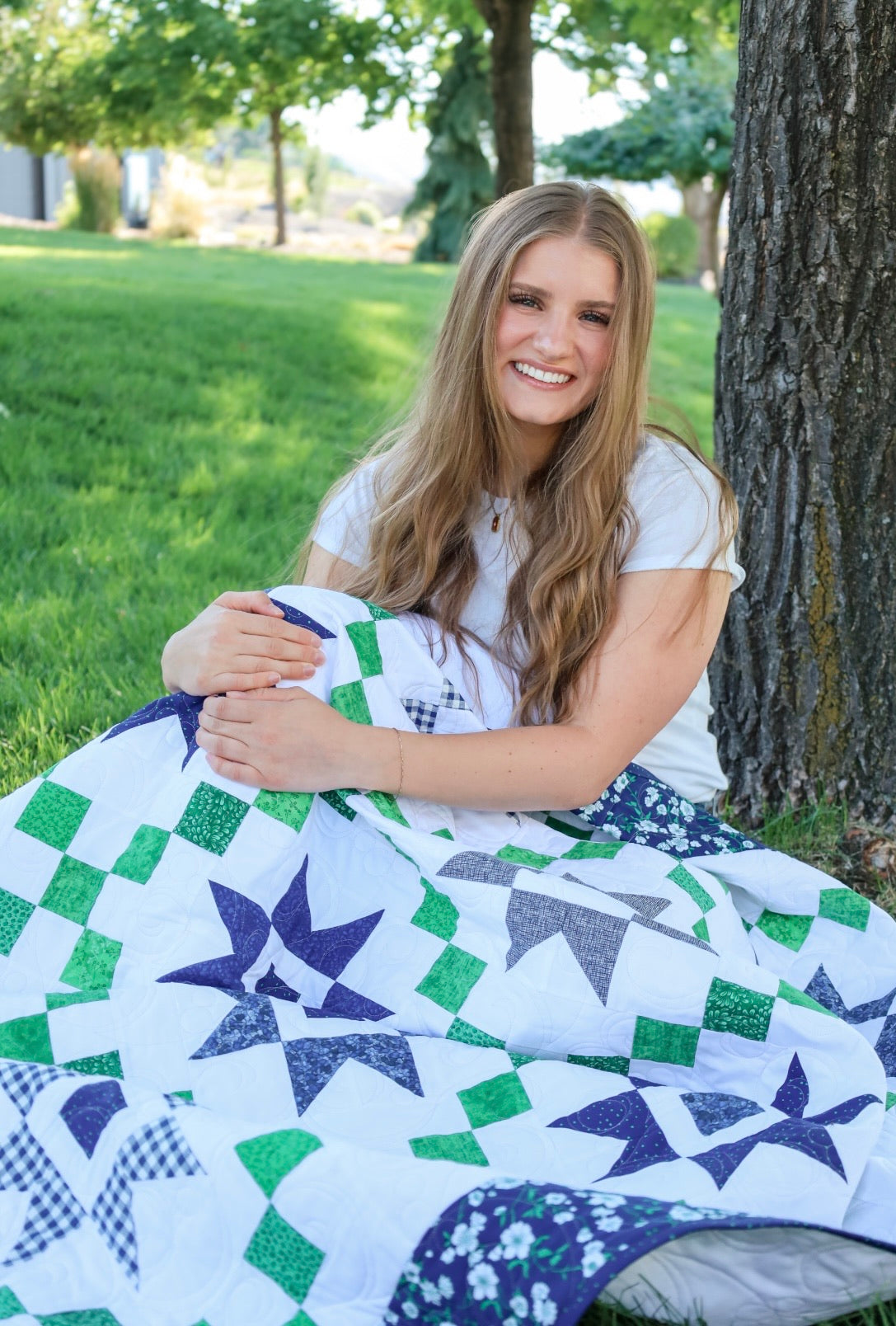 Stars and Chains Pre-Cut Ready-To-Sew Quilt Kit (Includes Backing ...