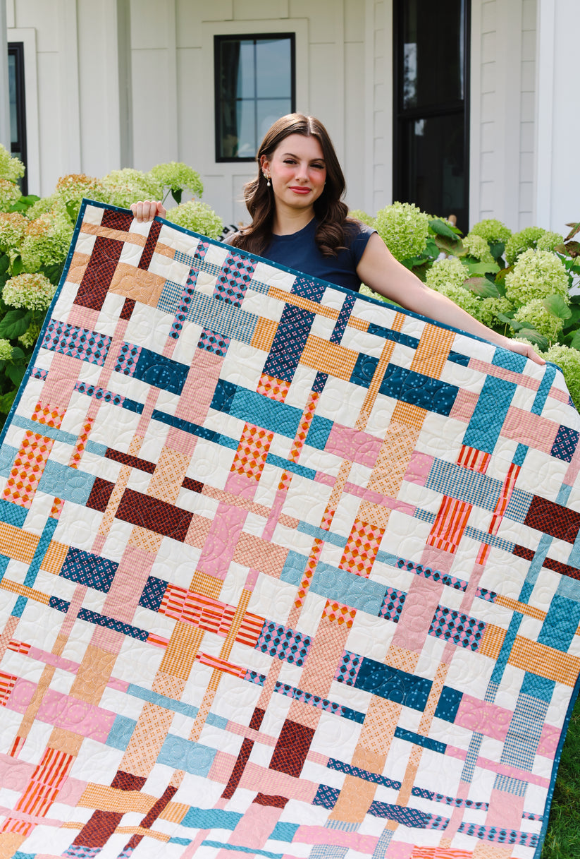 Plaidy Cake Pre-Cut Ready-to-Sew Quilt Kit Featuring Ruby Star Geometr ...